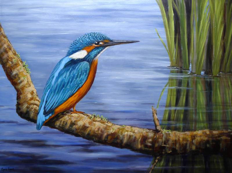 Large Kingfisher Painting Large Kingfisher Painting