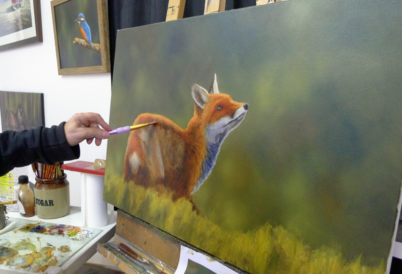 Fox painting, Step by Step Demo